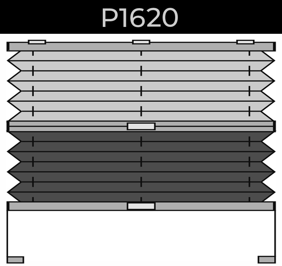 plisse 20mm - recht raam - handgreep - 14. P1620